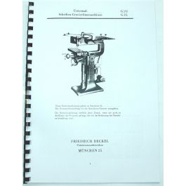 Betriebsanleitung (Bedienerhandbuch) Deckel G1U G1L