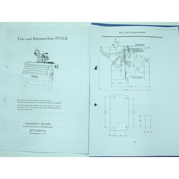 Betriebsanleitung Deckel Fräsmaschine FP2LB